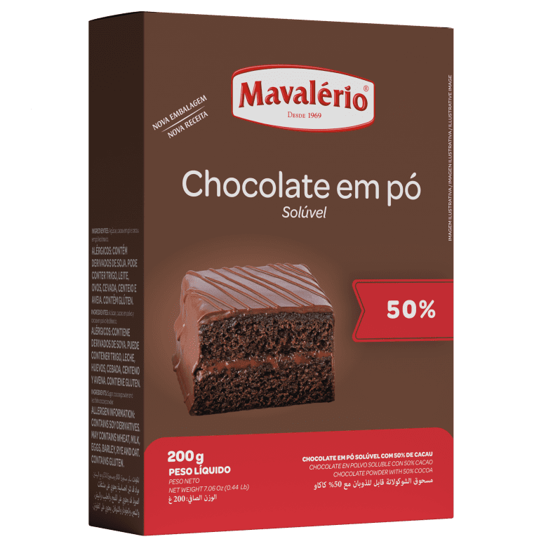 Mavalério – Presente nos doces momentos » » CHOCOLATE EM PÓ 50% DE CACAU