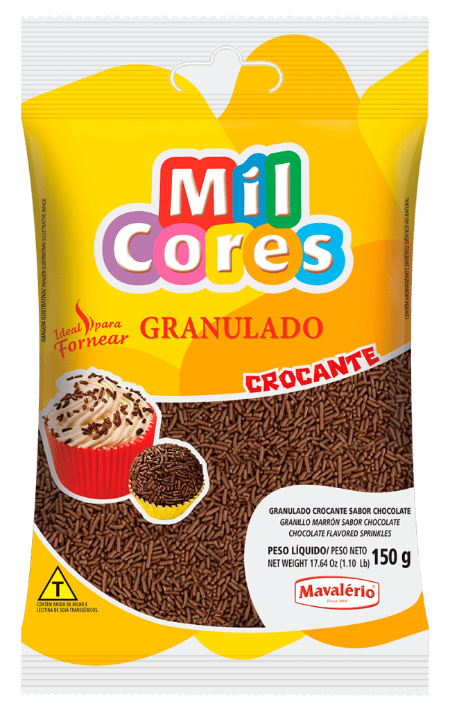 GRANULADO CROCANTE SABOR CHOCOLATE MIL CORES MAVALÉRIO 🍫 Mavalério