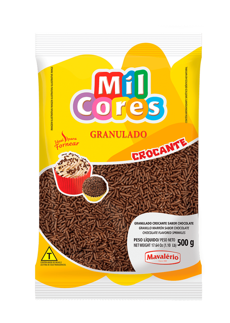 GRANULADO CROCANTE SABOR CHOCOLATE MIL CORES MAVALÉRIO 🍫 Mavalério
