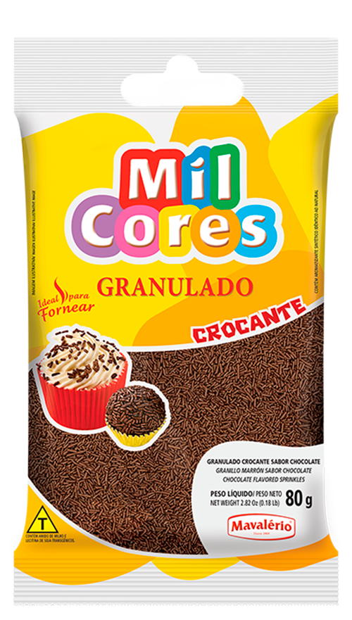 GRANULADO CROCANTE SABOR CHOCOLATE MIL CORES MAVALÉRIO 🍫 Mavalério