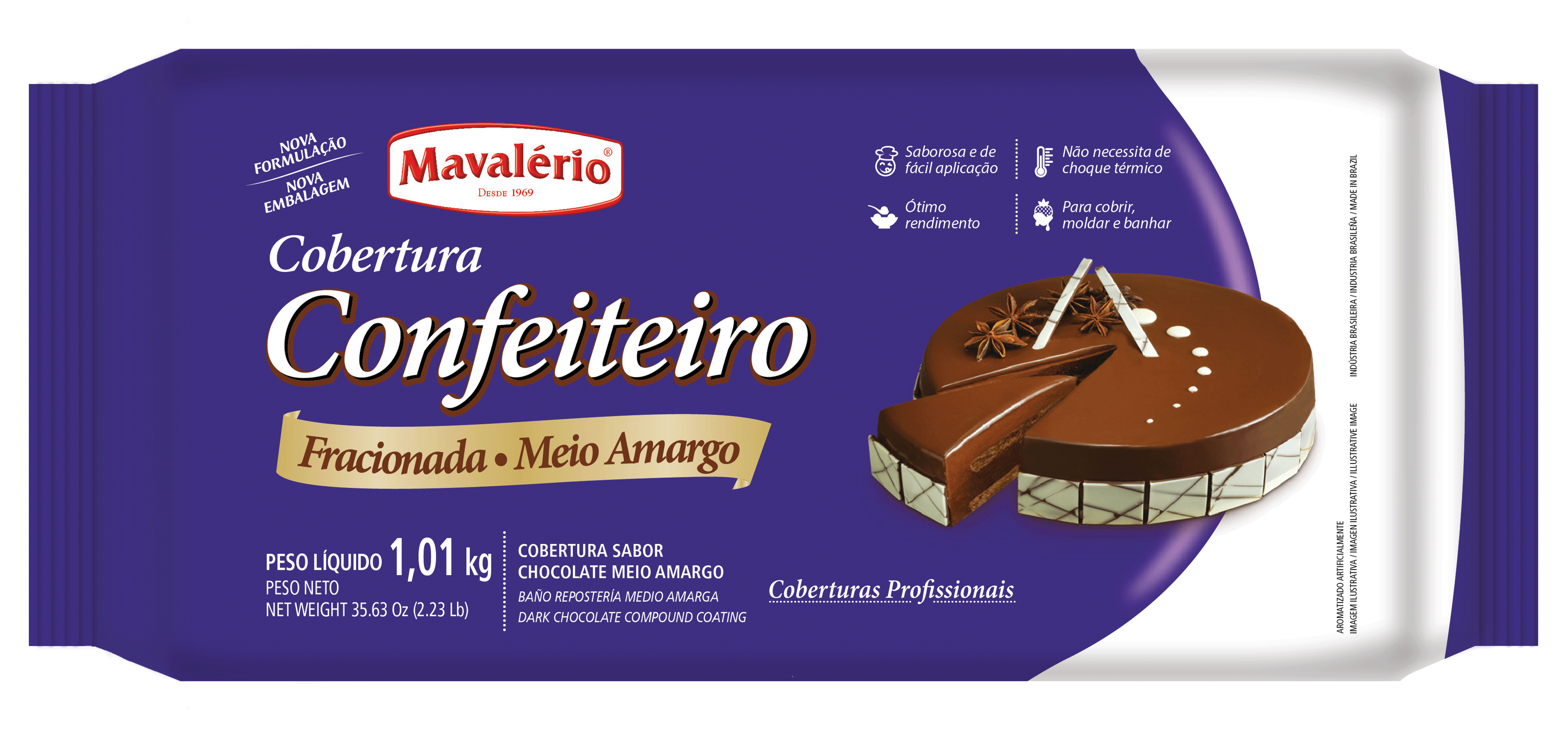 COBERTURA CONFEITEIRO SABOR CHOCOLATE MEIO AMARGO MAVALÉRIO 🍫 Mavalério