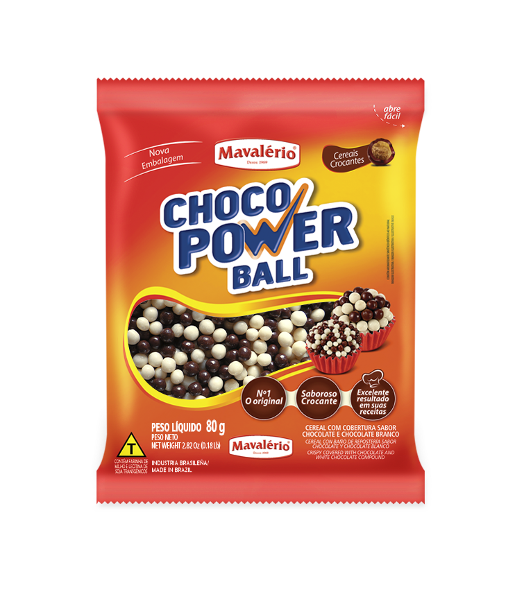 CHOCO POWER BALL MINI SABOR CHOCOLATE E CHOCOLATE BRANCO 🍫 Mavalério