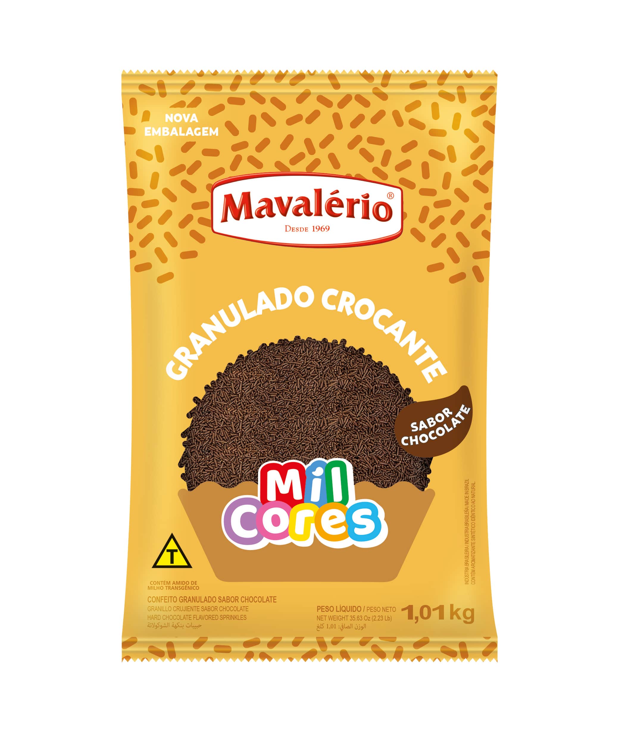 GRANULADO CROCANTE SABOR CHOCOLATE MIL CORES MAVALÉRIO 🍫 Mavalério