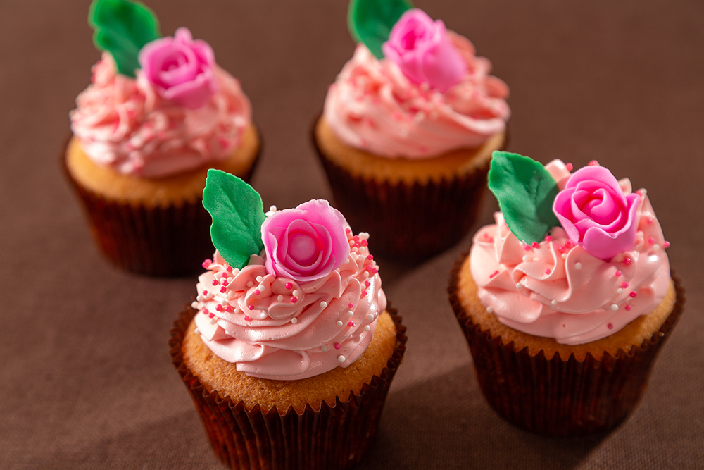 Cupcake Rosa 🍫 Mavalério